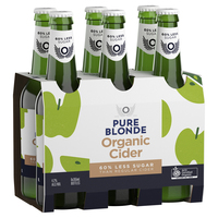 PURE BLONDE ORGANIC CIDER 6 PACK 355ML STUBBIES - Beer & Cider - Cider ...